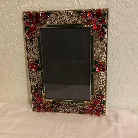 unbranded | Accents | Red Gold Floral Frame 4x6 Photo With 8x6 Frame ...